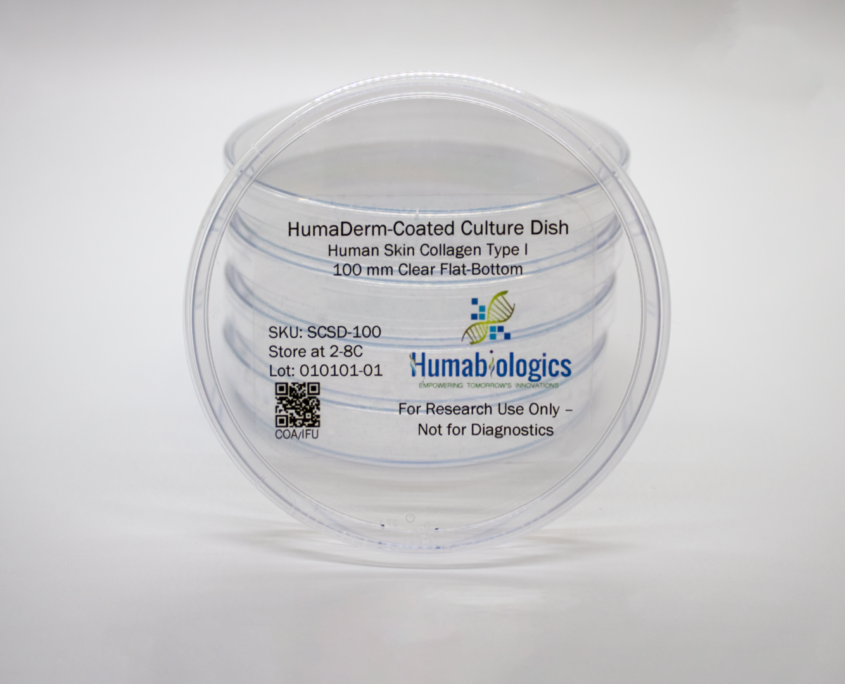 HumaDerm® Coated Culture Dish, Human Skin Collagen Type I, Clear Flat ...